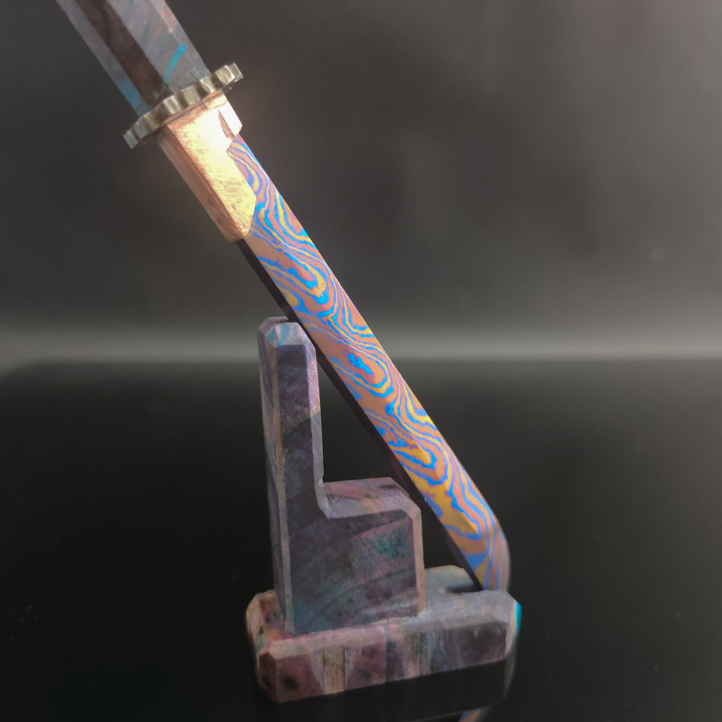Dama710 Tools #47 - Titanium Damascus Katana - Custom Dab Tool - Simply Souvenirs | Simply Souvenirs