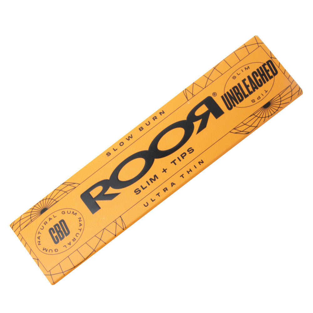 Roor CBD Infused Gum Unbleached King Size Slim Papers & Tips - Simply ...